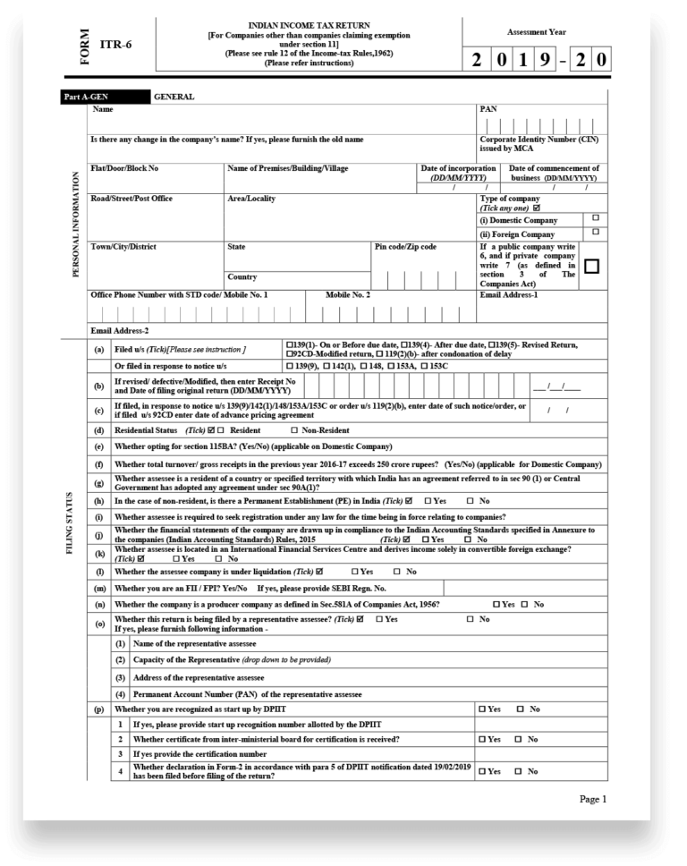 ITR-6 Form Filing – Tax Portal